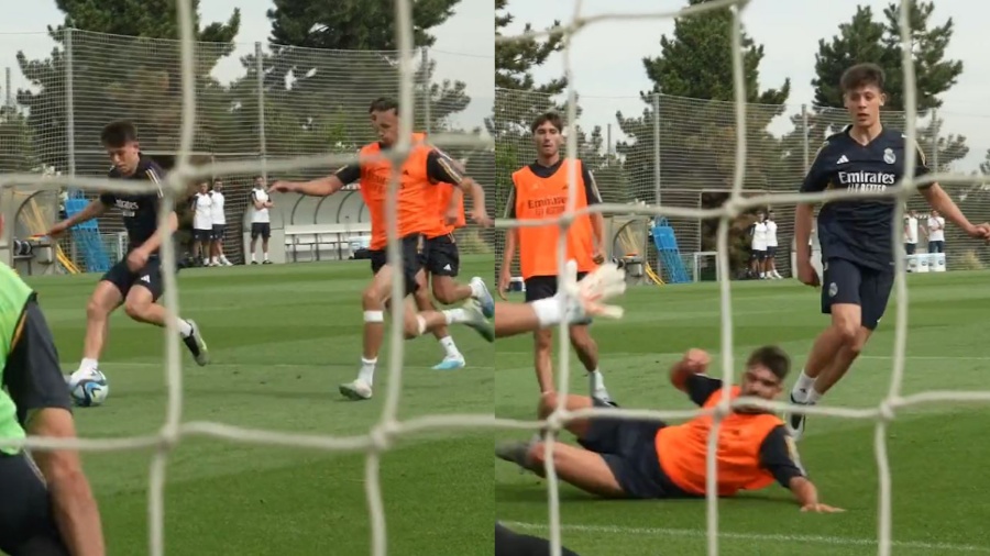 Arda Guler's amazing roulette during Real Madrid training ...