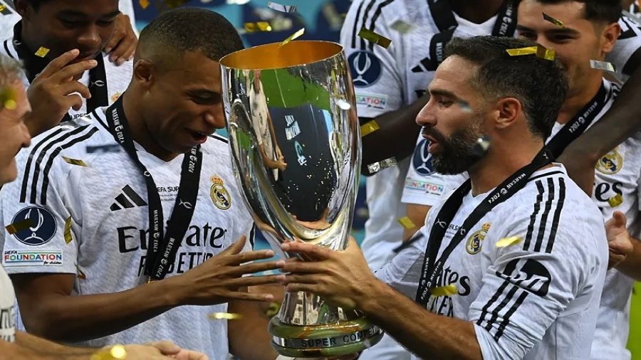 Carvajal’s classy gesture to Mbappe after winning the European Super ...