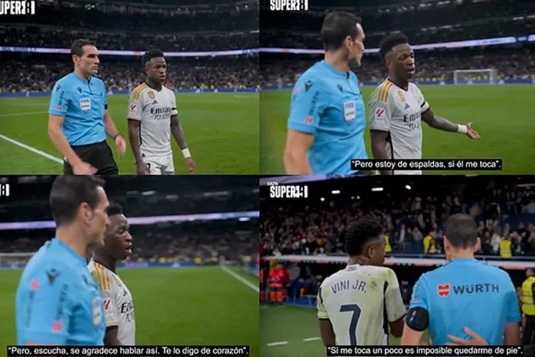 The viral conversation between Vinicius and Munuera at the end of Rayo ...