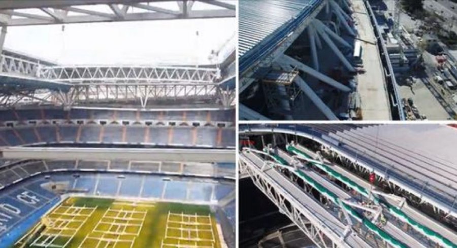 The raising of the twelve mega-trusses of the Bernabeu is completed ...