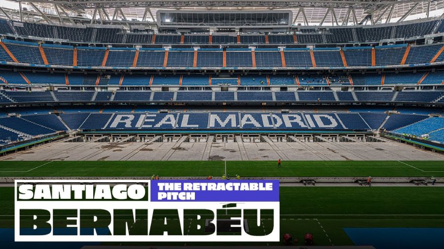 The spectacular pitch retraction at the new Santiago Bernabeu ...