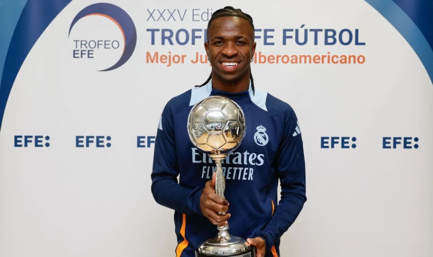 Vinicius Jr wins EFE Trophy for Best Ibero-American Player for third ...
