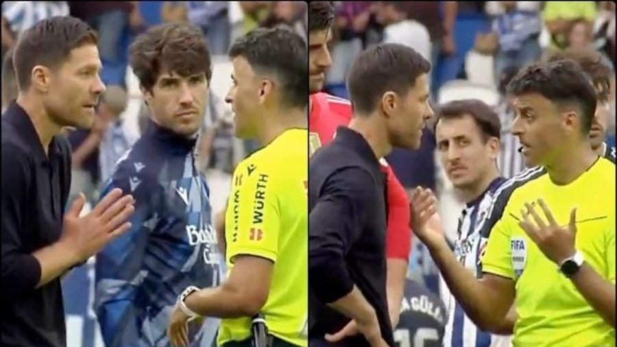 El tenso intercambio de Xabi Alonso con Gil Manzano tras el pitido ...